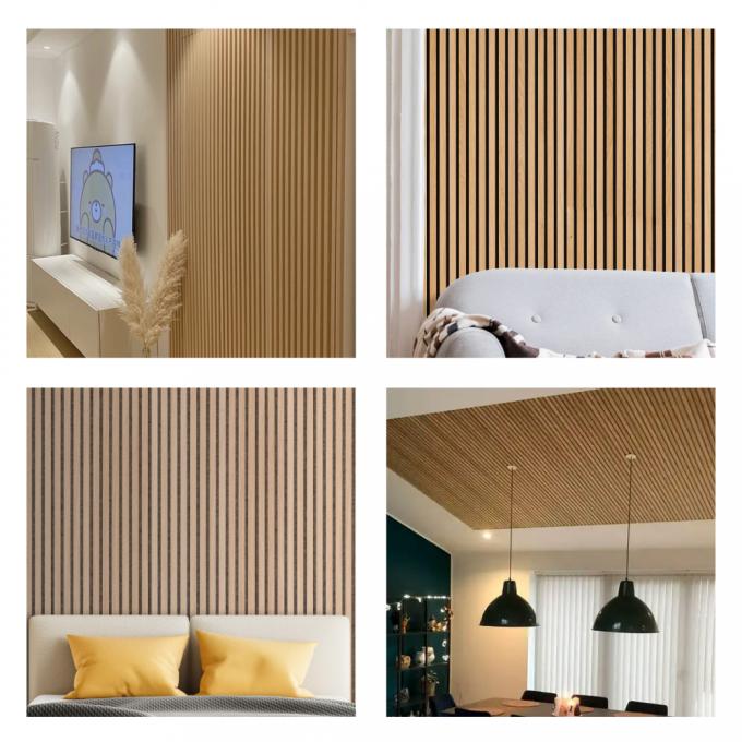 Custom Mdf Sound Absorbing Wood Wall Panels With Polyester Fiber