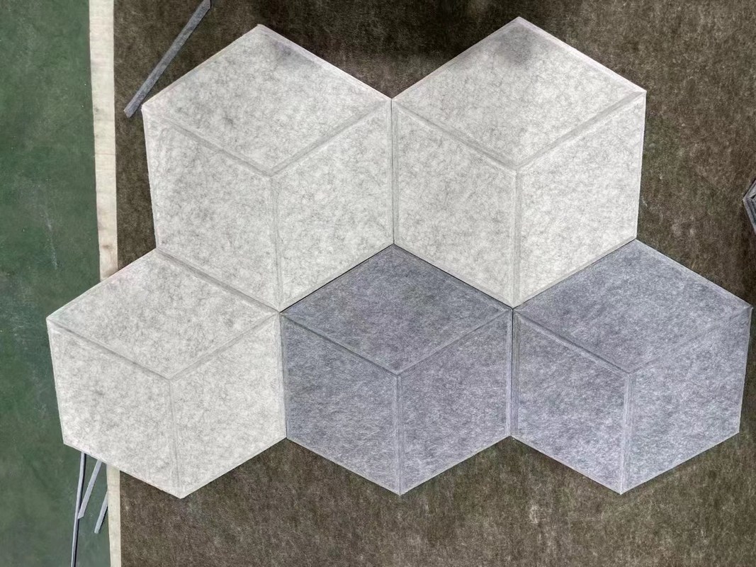 Carved Hexagonal Acoustic Panels Sound Proofing Home Studio Workspace