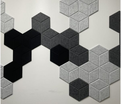 Carved Hexagonal Acoustic Panels Sound Proofing Home Studio Workspace