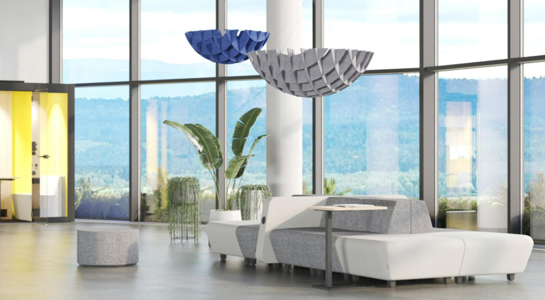 Semi Circular Polyester Fiber Decorative Acoustic Ceiling Tiles Residential