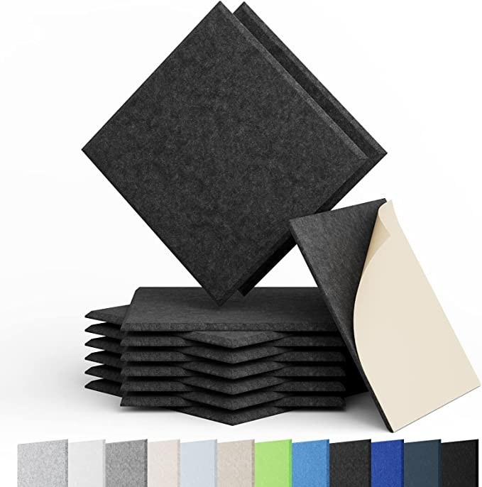 Self-adhesive Acoustic Panels Tiles 23"6' X 23"6'X 0.35" Polyester ...