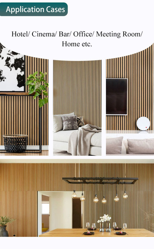 Slats Laminated Pet Veneer Wood Acoustic Panels Wall Ceiling Soundproof