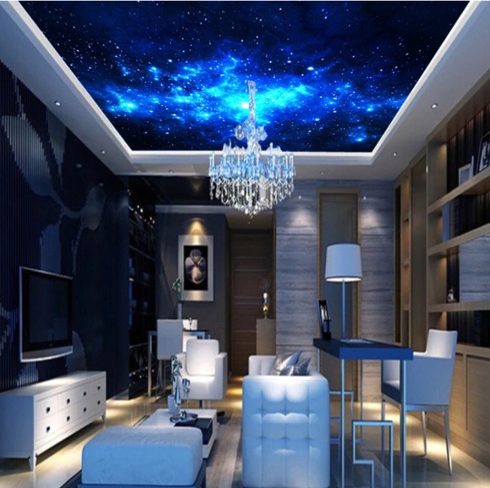 Noise Reduction Polyester Ceiling Tiles Starry Sky Optic Star Ceiling ...