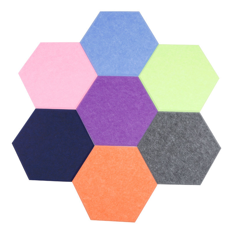Self Adhesive Sound Absorbing Hexagon Acoustic Wall Panels Polyester