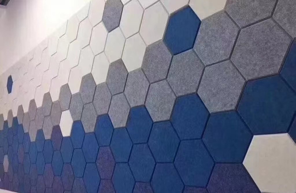 Self Adhesion Hexagon Sound Absorbing Acoustic Panel Restaurant
